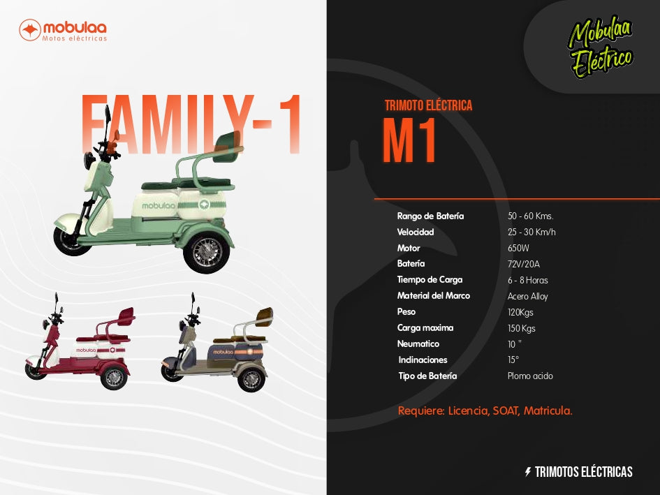 Tricimoto M1 - FAMILY M1 – mobulaa